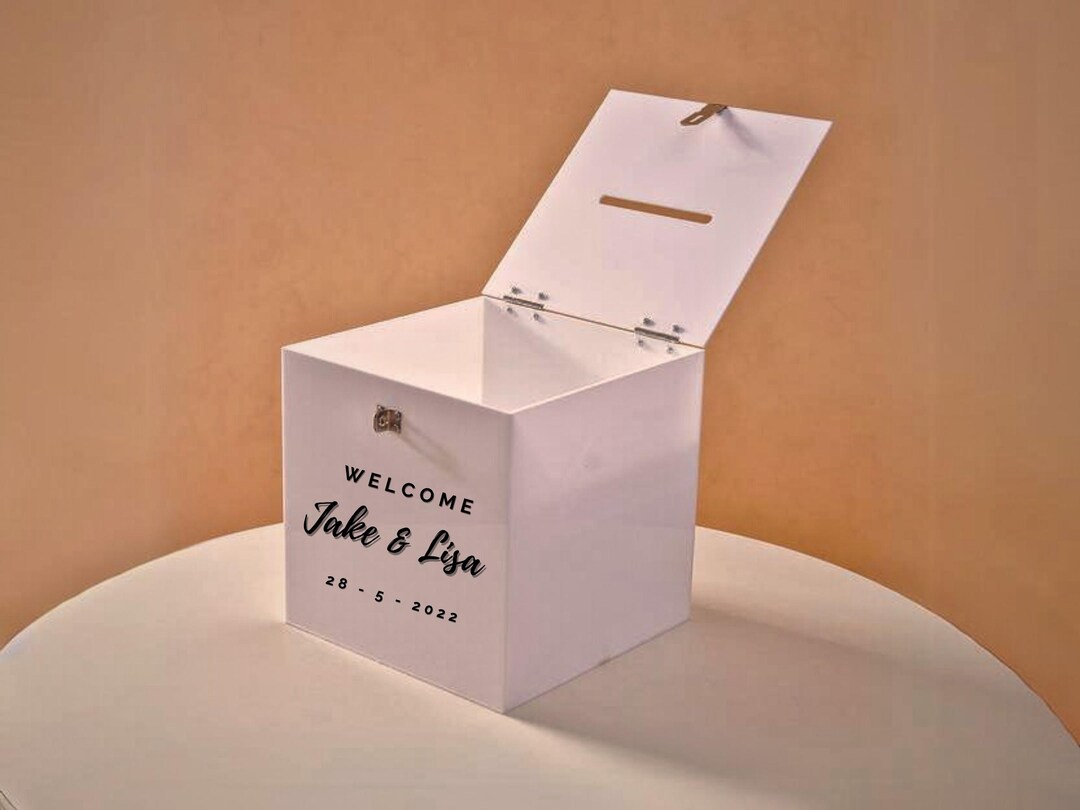 Personalized Acrylic Wishing Well: Custom Wedding Card Box - Etsy