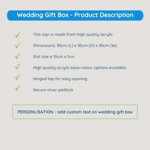 Personalized Acrylic Wishing Well: Custom Wedding Card Box - Etsy