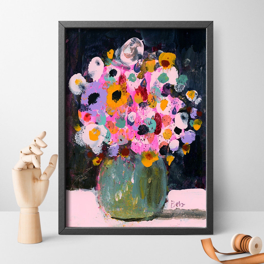 Bela Fiori Art, Colorful Art, Flower Bouquet, Mixed Media Flower ...