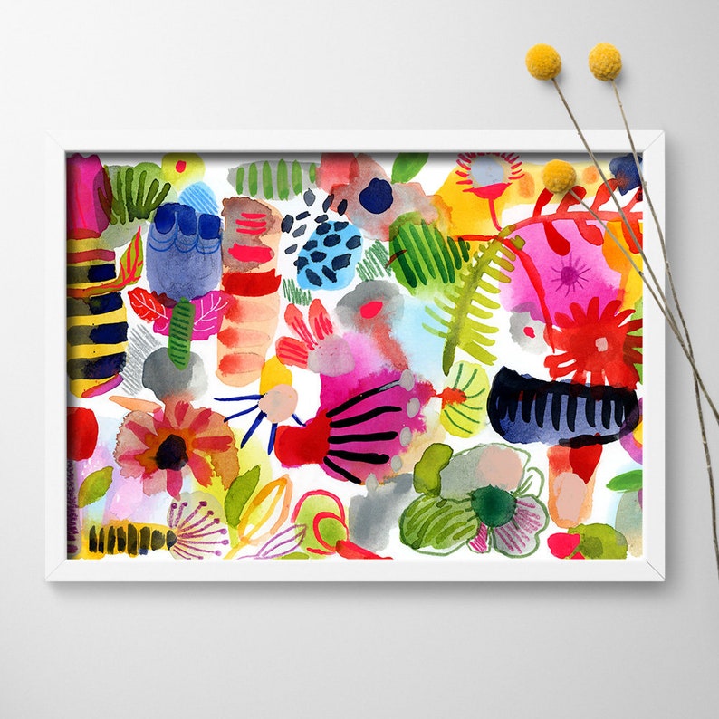 Fresh Art Print, Abstract Watercolor Art, Colorful Art, Home Decor ...