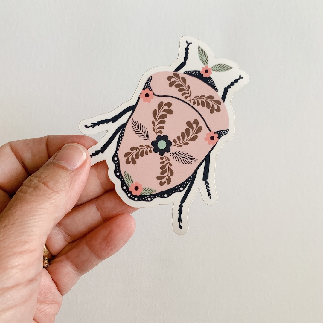 Beetle Sticker, Bug Vinyl Sticker, Cute Sticker, Stocking Stuffer ...