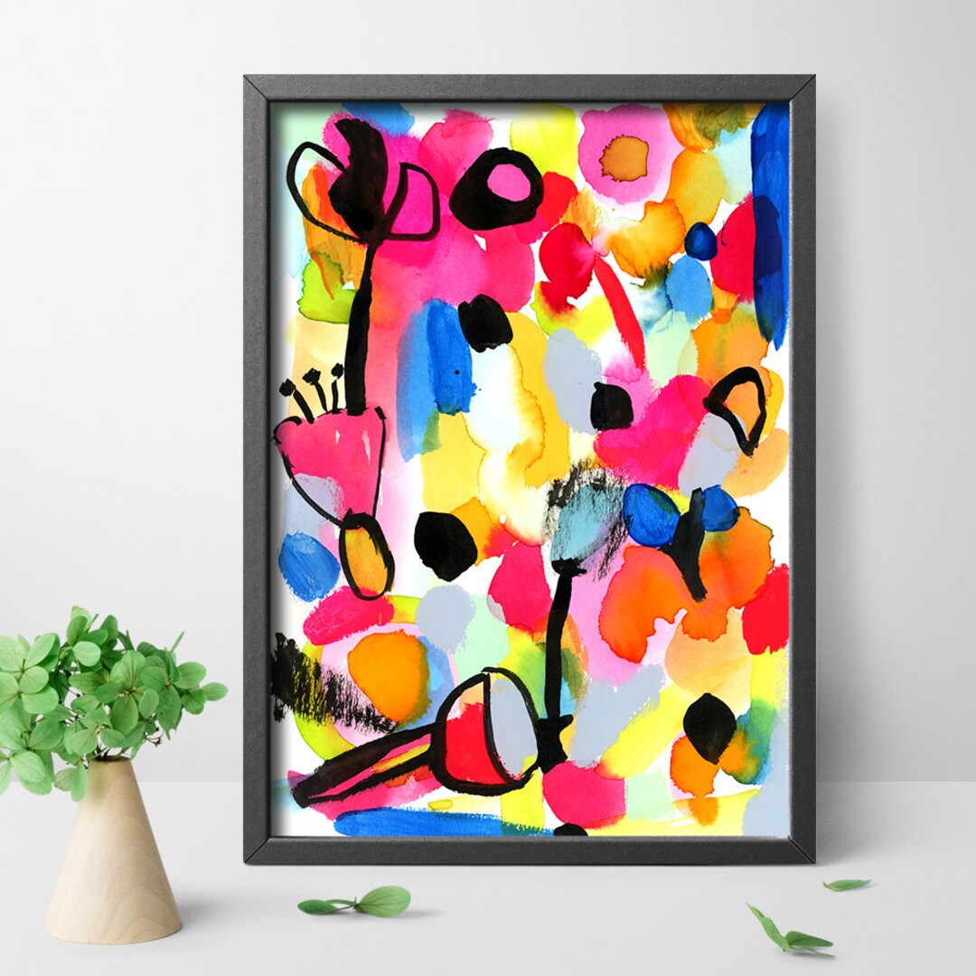 Abstract Garden Art Print, Colorful Abstract Art, Abstract Wall Art ...