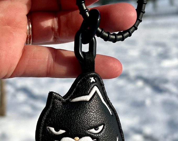 Angry Cat Vegan Leather Bag Charm, Keychain, Ornament. Luxury Handbag ...