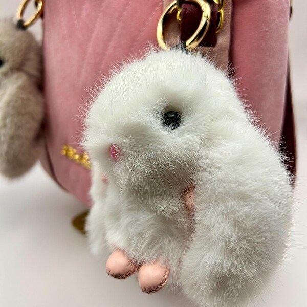 Fluffy Keychain Rabbit - Etsy