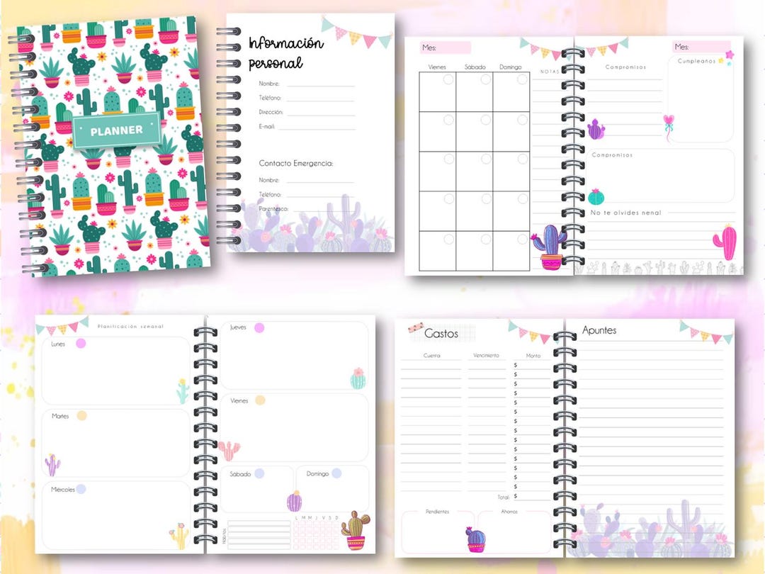 Agenda Planner Design Succulents 2025 Editable in PPT - Etsy