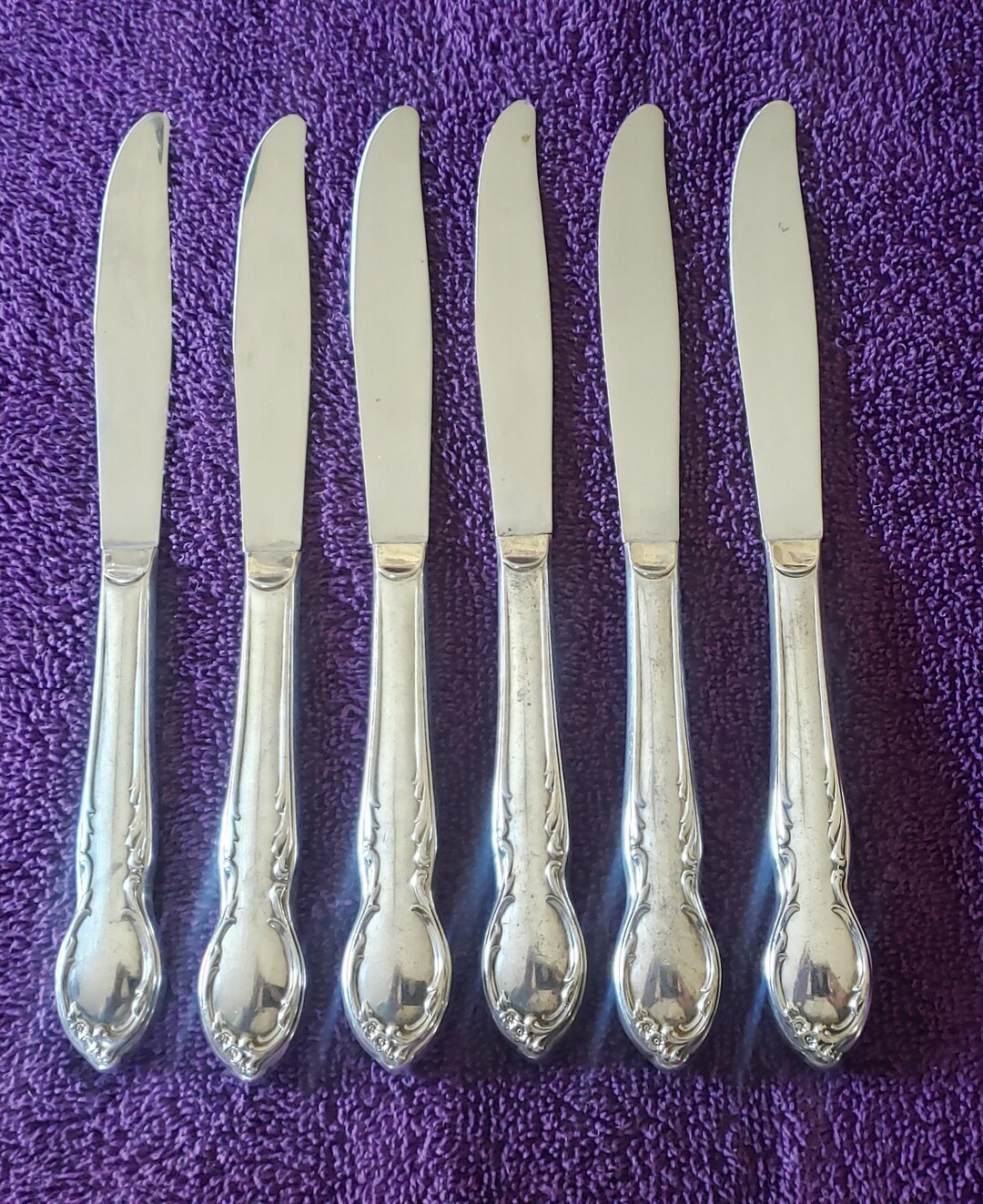WM Rogers Victorian Style "royal Manor" Silver Plated Dinner Knives ...