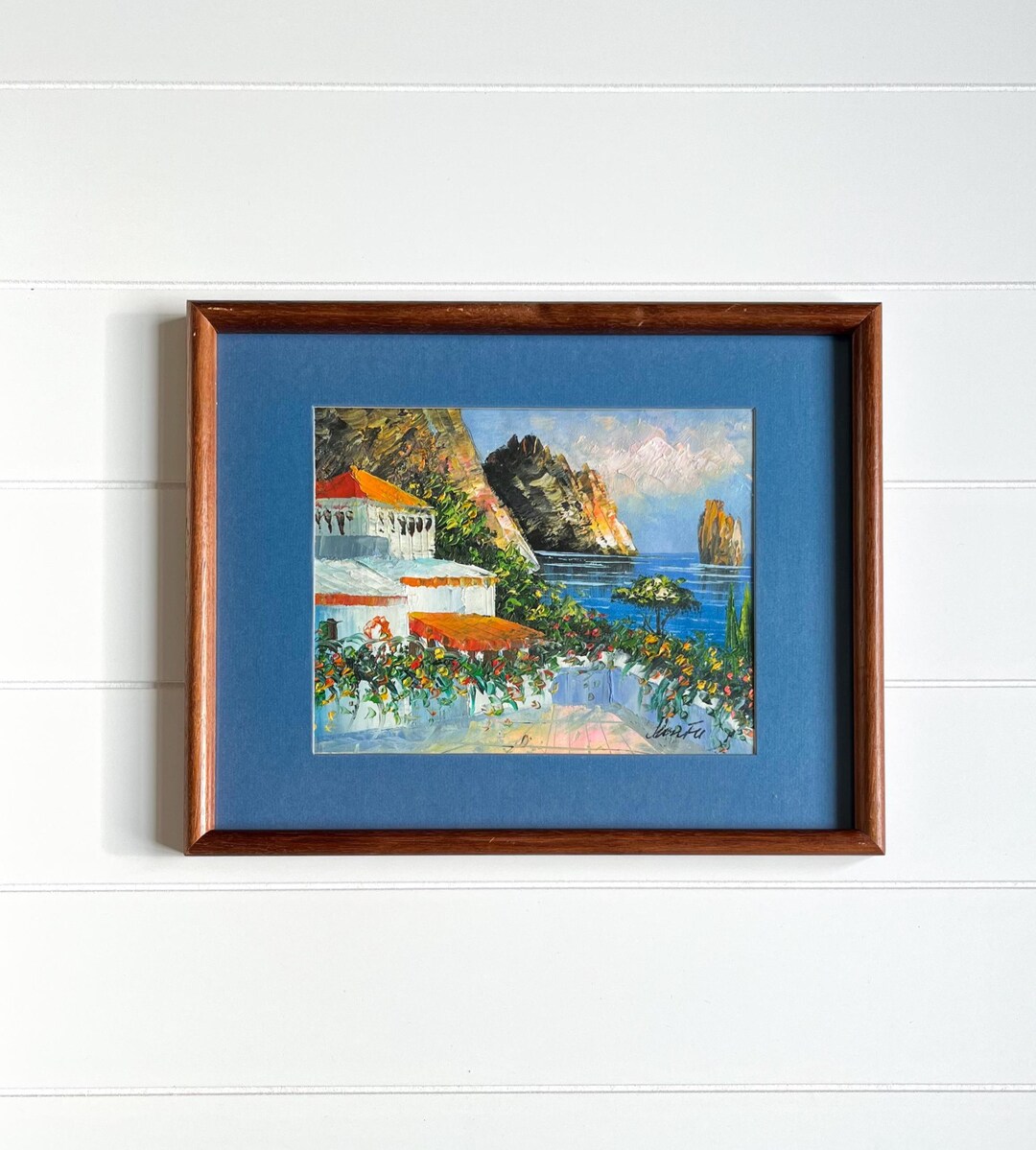 Vintage Original Mediterranean Coastal Painting, Artist Signed - Etsy