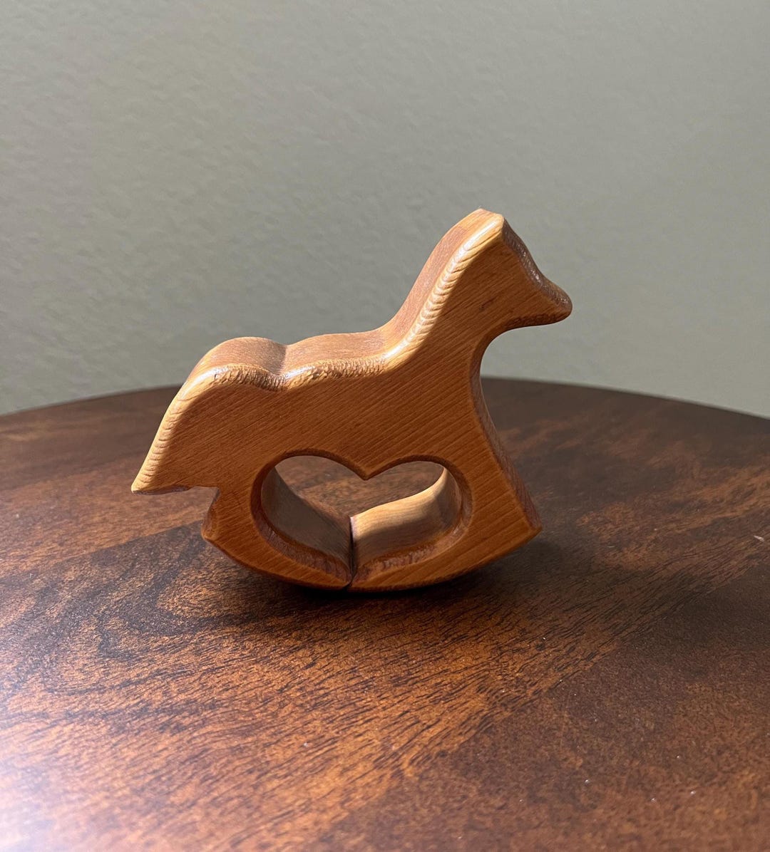 Handcrafted Wooden Rocking Horse With Heart Detail - Etsy