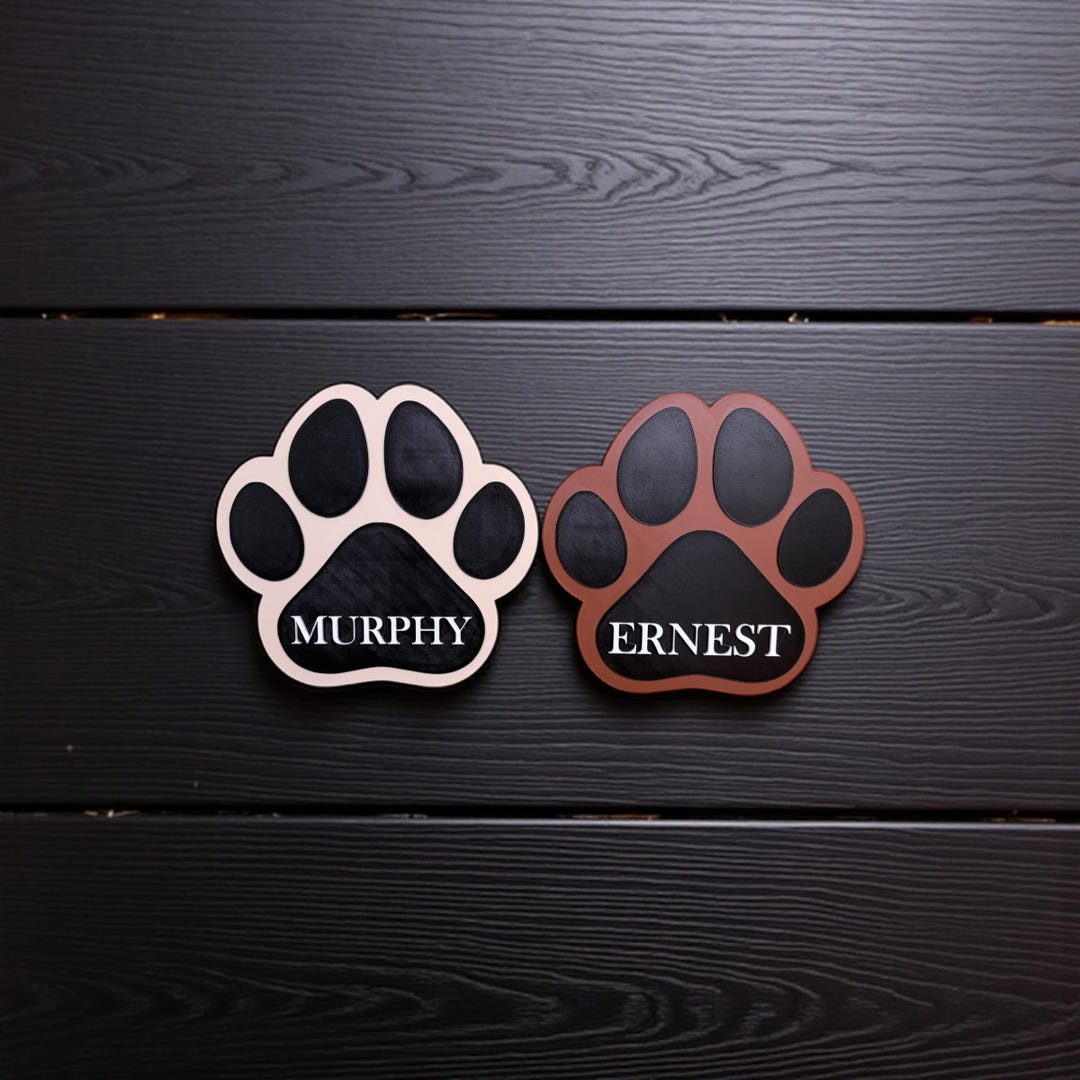Personalized 3D Printed Dog Paw Print Plaque, Custom Pet Memorial - Etsy