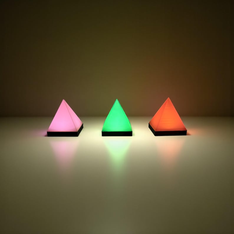 Night Light Lamp Pyramid 3D Printed, Modern Home Light, Decor Lighting ...