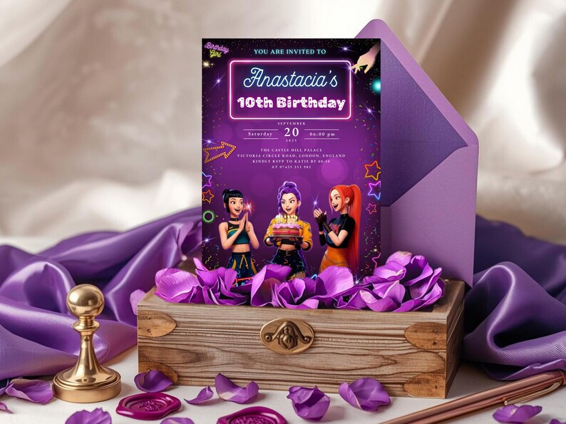 Editable KPOP Demon Hunters Party Invitation | Anime-inspired Digital ...