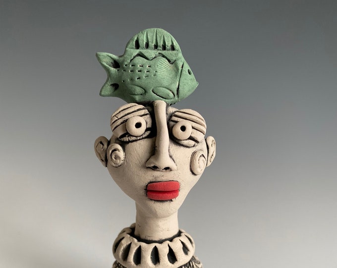 FISH Ceramic Sculpture With FISH Clay Sculpture Figure With - Etsy