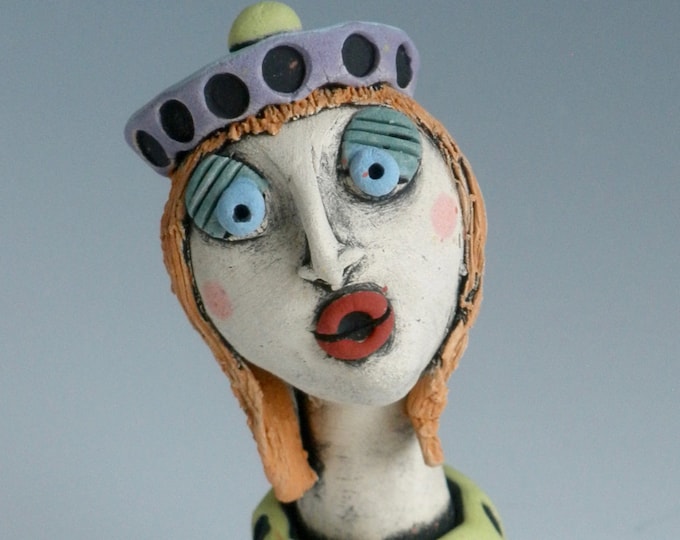 Clay Sculpture, FEMALE SCULPTURE, Blue and Green, HANDMADE, Clay ...