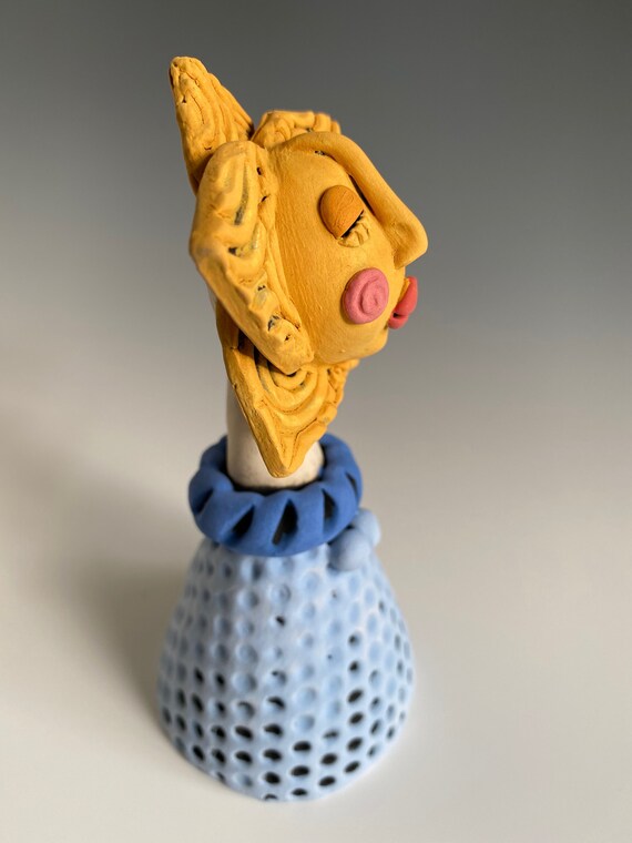 Handmade Sculpture CERAMIC SCULPTURE Small Lady Clay Figurine ...