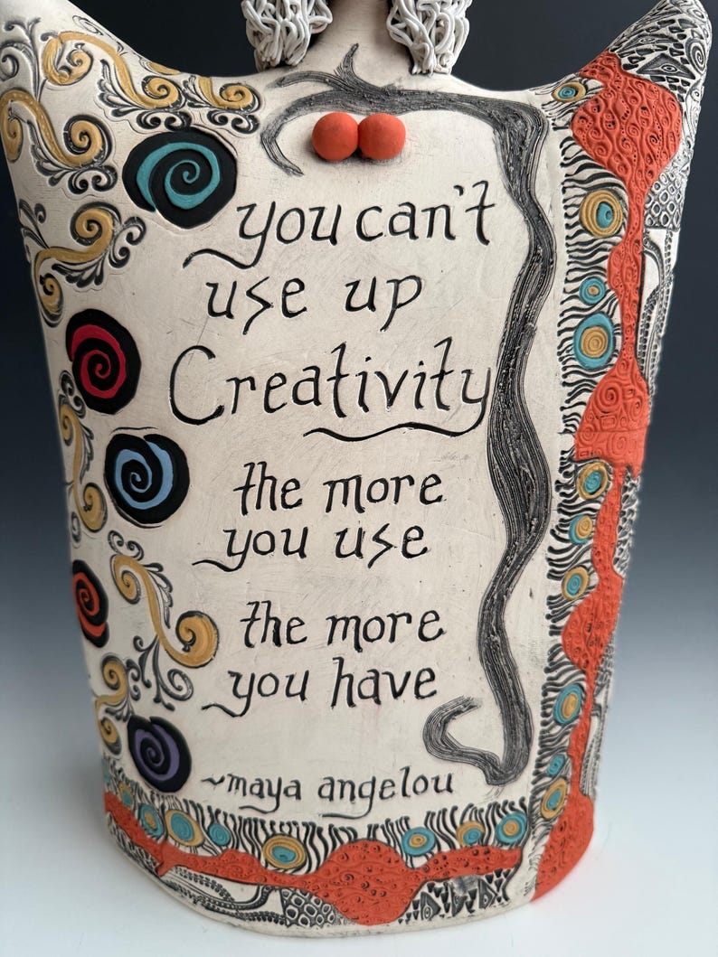 Maya Angelou Quote Clay Sculpture: Large Ceramic Woman Figurine - Etsy ...