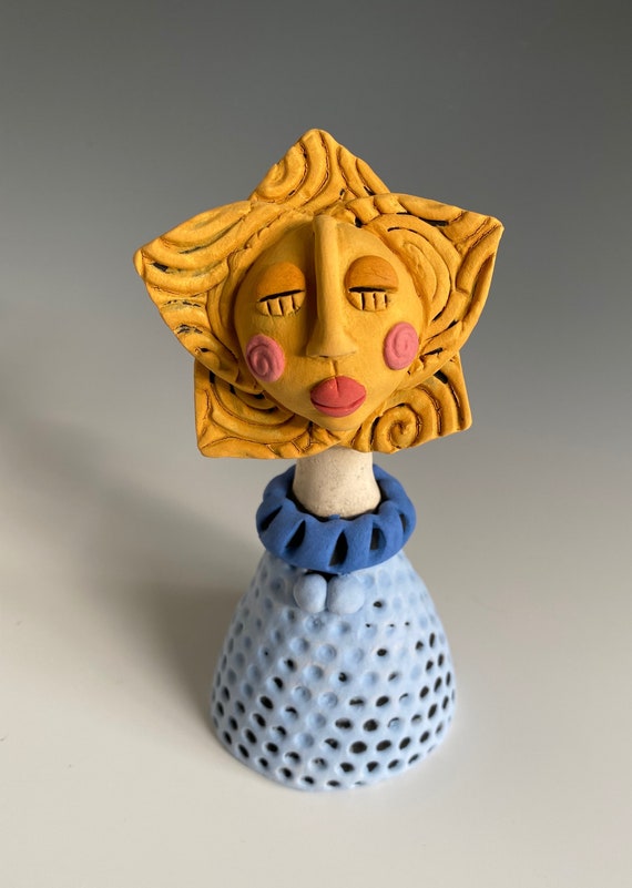 Handmade Sculpture CERAMIC SCULPTURE Small Lady Clay Figurine ...