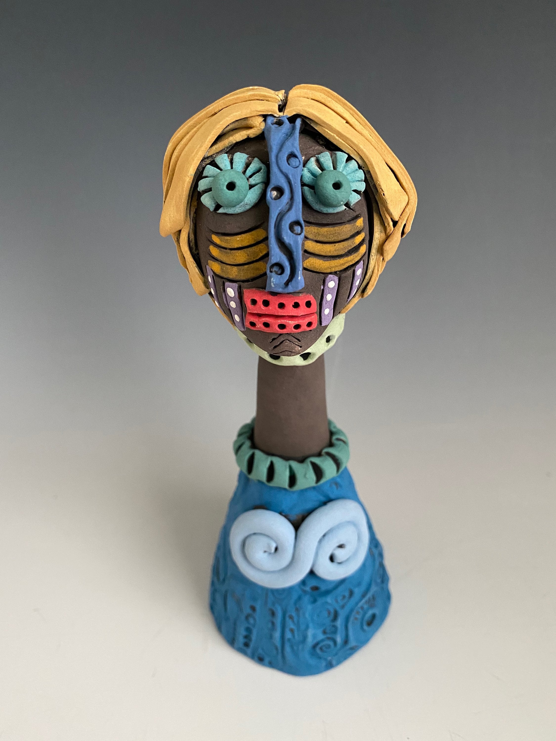 Handmade Sculpture CERAMIC SCULPTURE Small Lady Clay Figurine ...