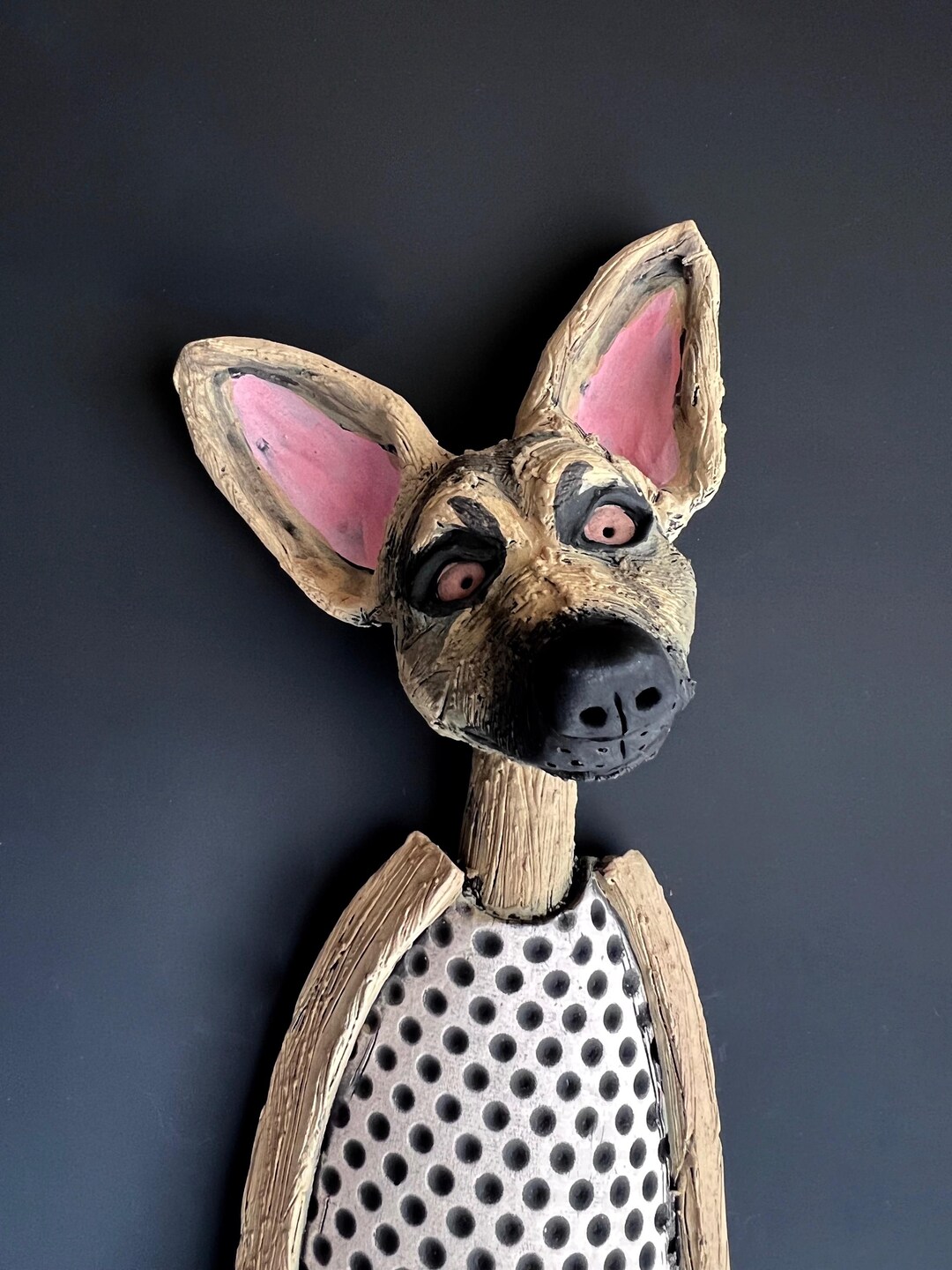 CLAY DOG, DOG, Ceramic Dog Sculpture, Clay Sculpture, Dog Wall Art, Dog ...