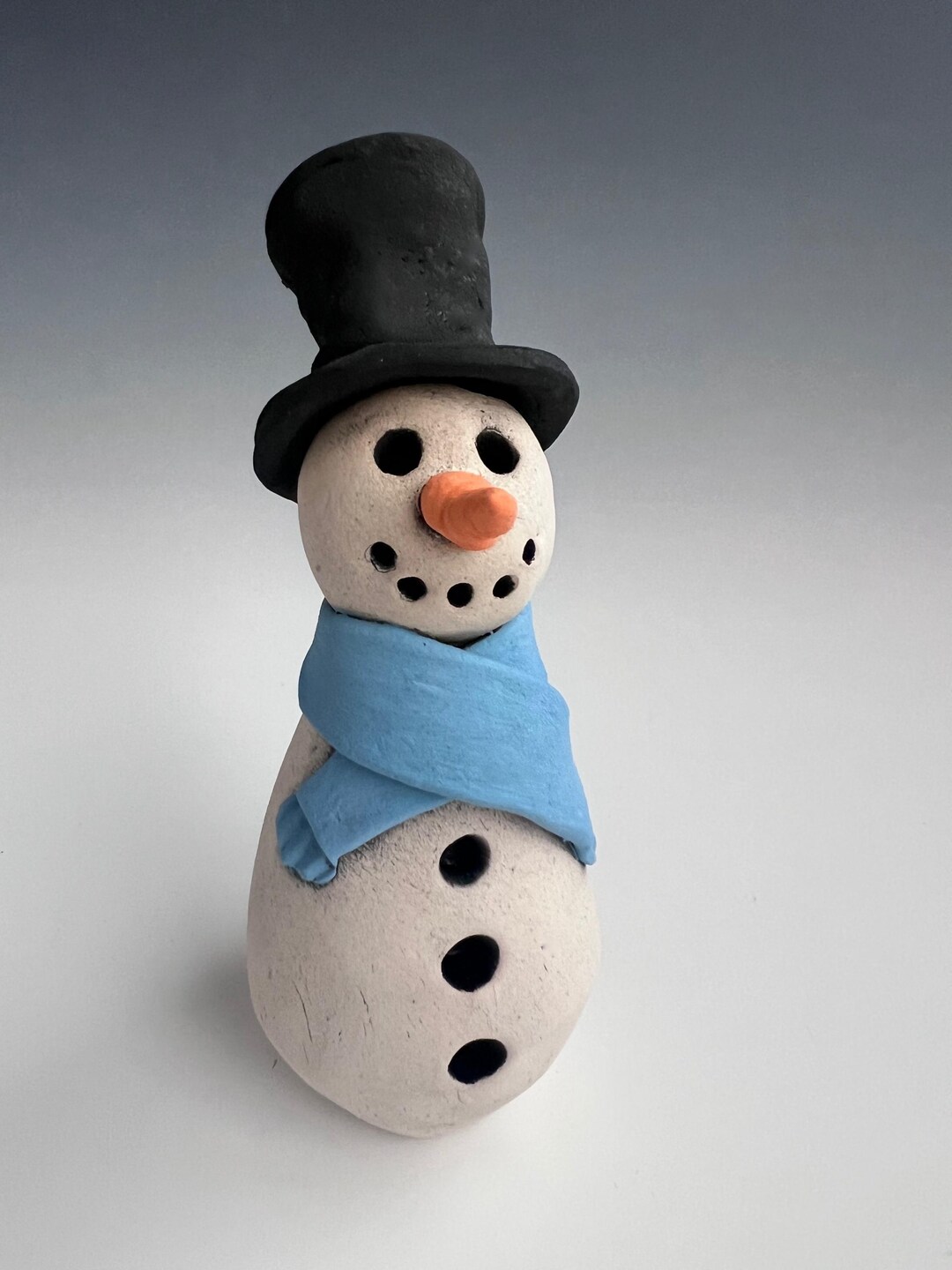 SNOWMAN, CLAY SNOWMAN, Ceramic Snowman, Snowman in Scarf and Hat ...