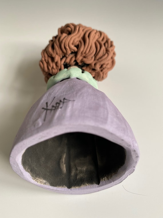 Handmade Sculpture CERAMIC SCULPTURE Small Lady Clay Figurine ...