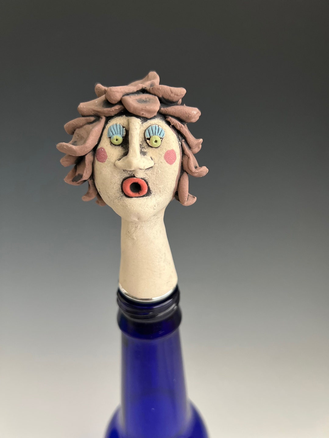 FREE SHIPPING, FEMALE, Handmade Wine Stopper, Ceramic Wine Stopper ...