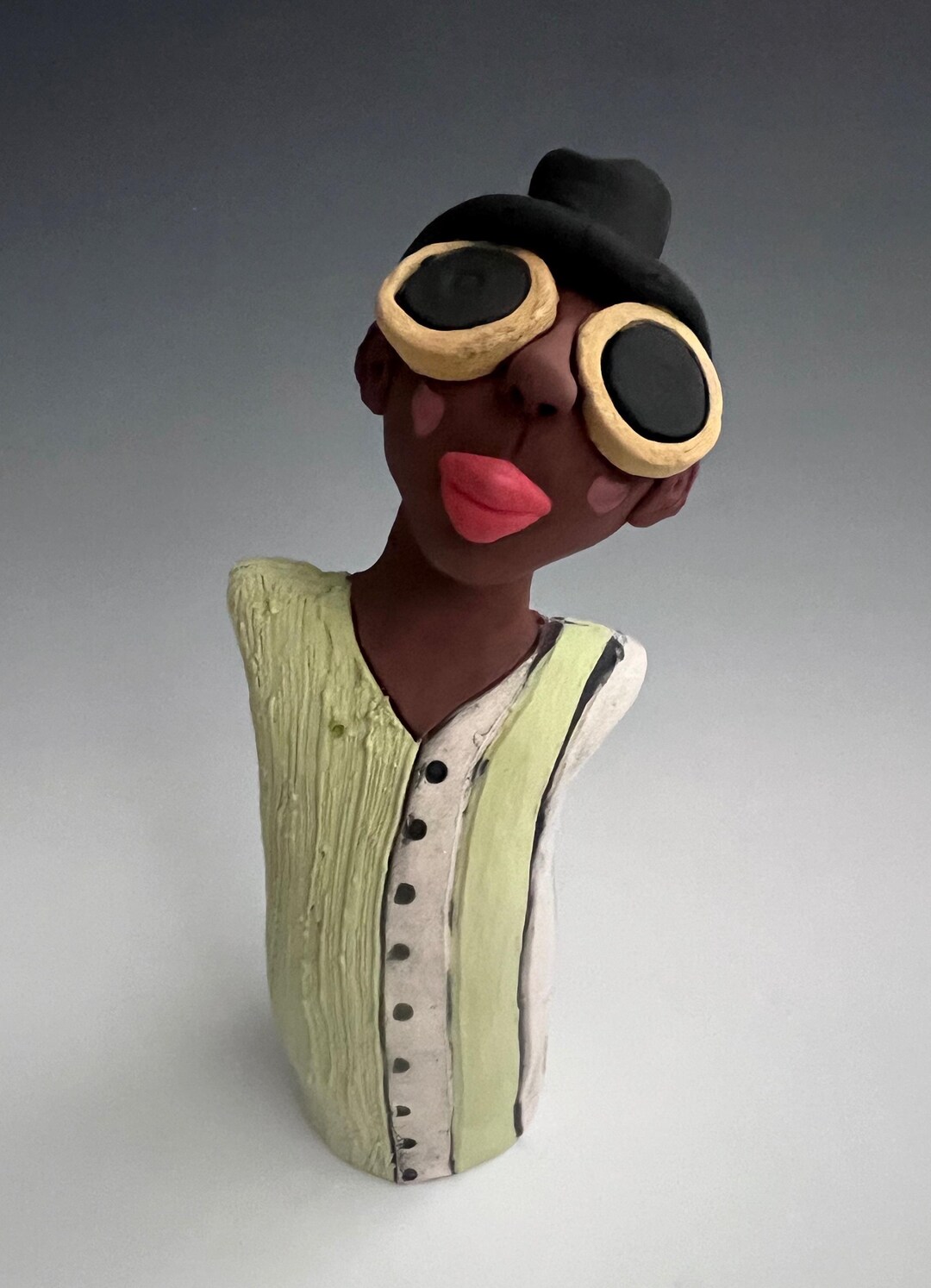 FREE SHIPPING, Clay Sculpture, Cool Cat, Little Person, Clay Figure ...