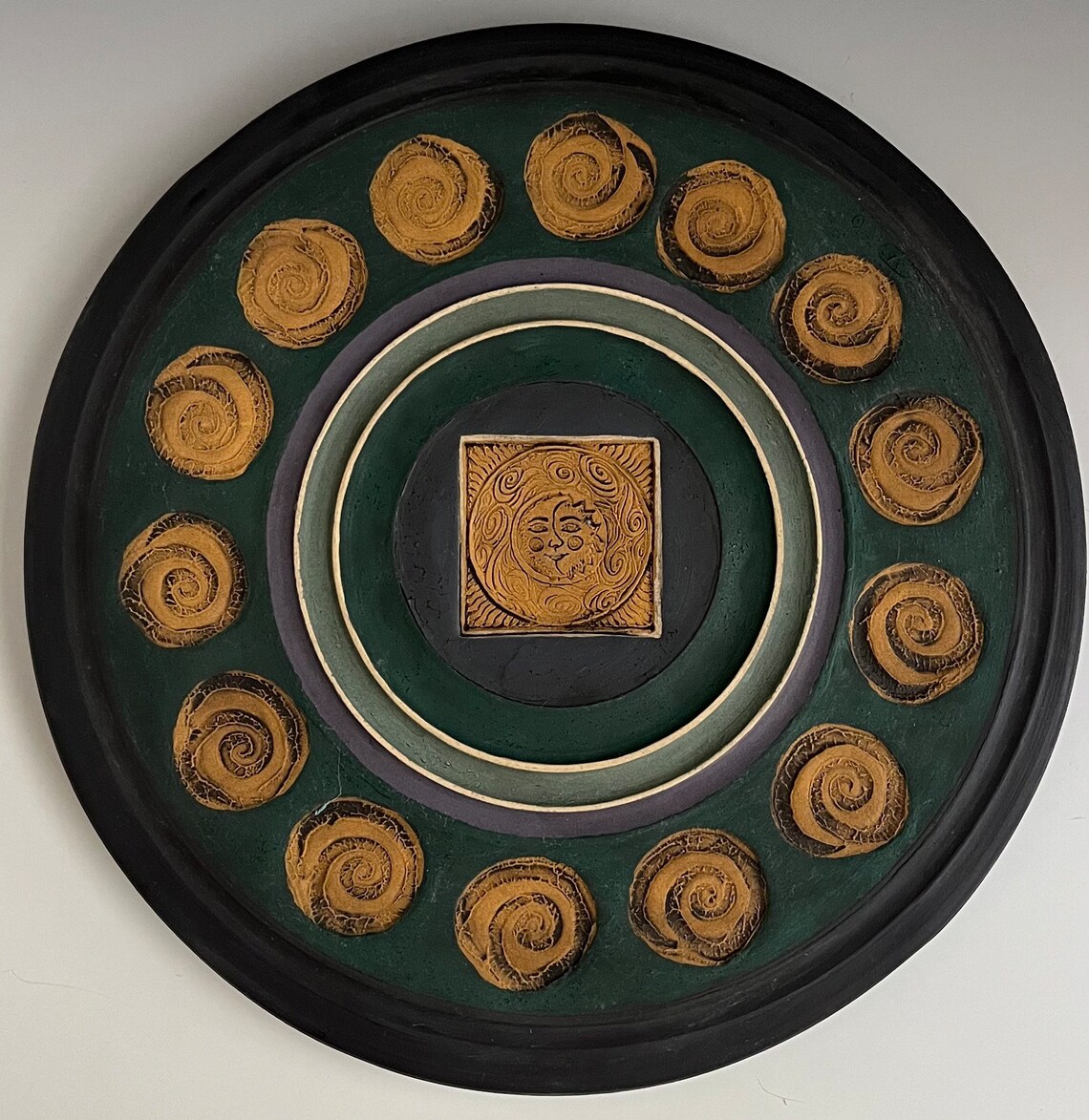 CERAMIC SUN Wall Tile Clay Tile Sun Tile Golden Sun Gold - Etsy