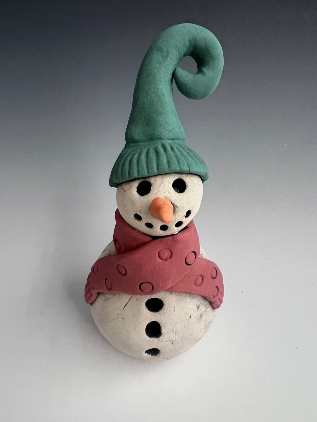 SNOWMAN, CLAY SNOWMAN, Ceramic Snowman, Snowman in Scarf and Hat ...