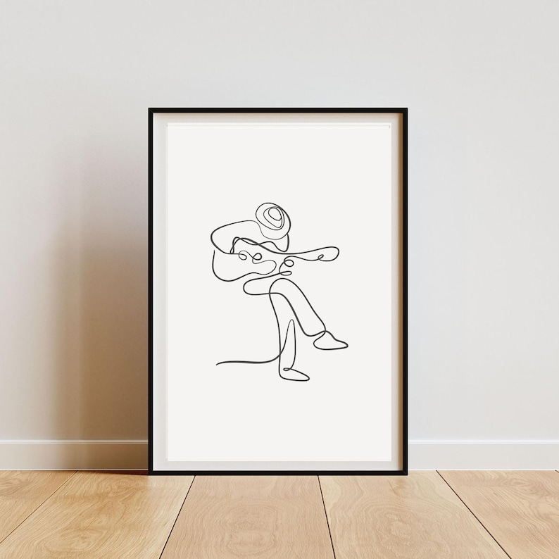 Printable Line Poster One Line Triptych Music Minimalist Jazz Poster ...