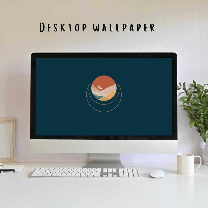 Boho Laptop Background - Dark Blue Moon Aesthetic Desktop Wallpaper ...