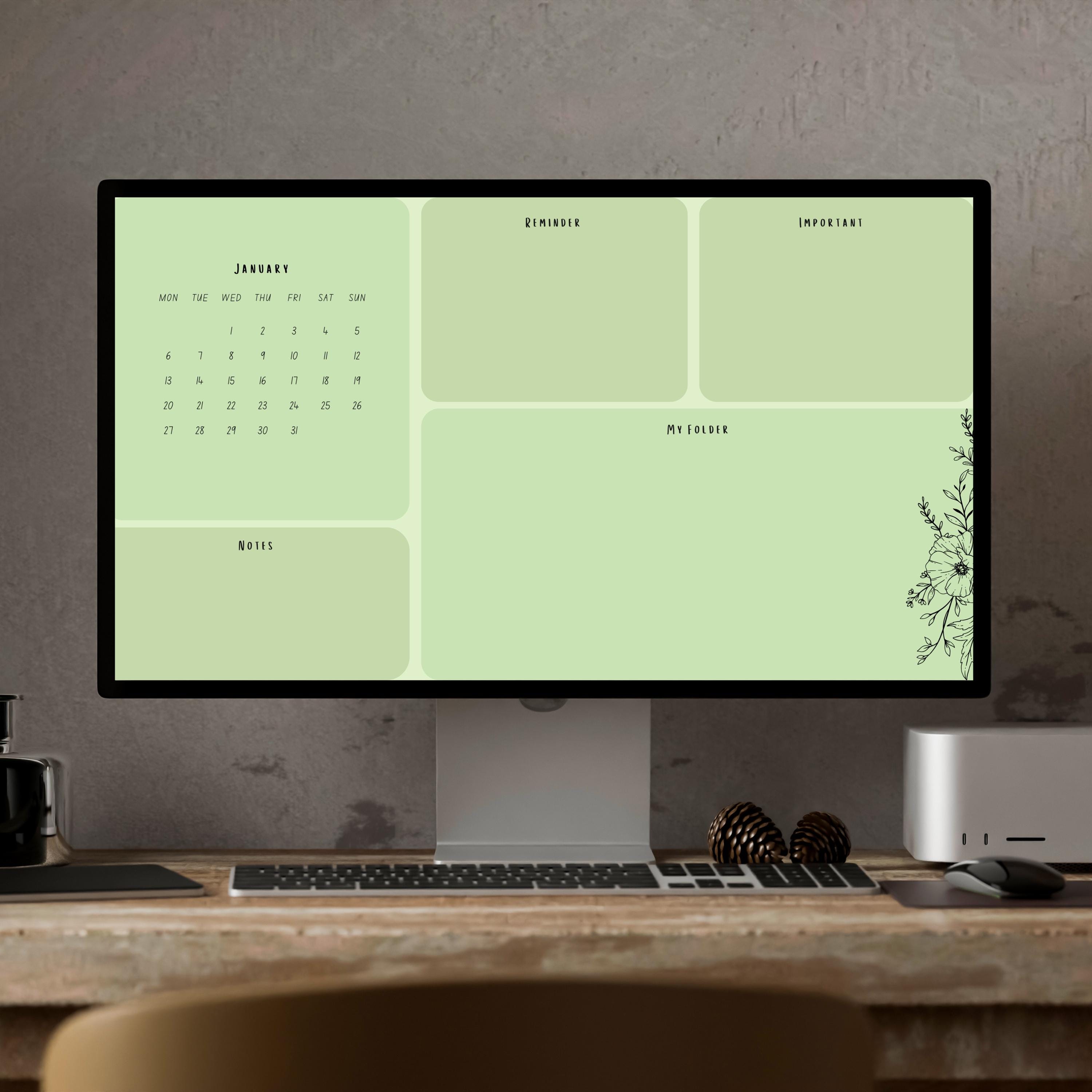 Desktop Wallpaper, Botanical Wallpaper, Monthly Calendar 2025, Fine ...