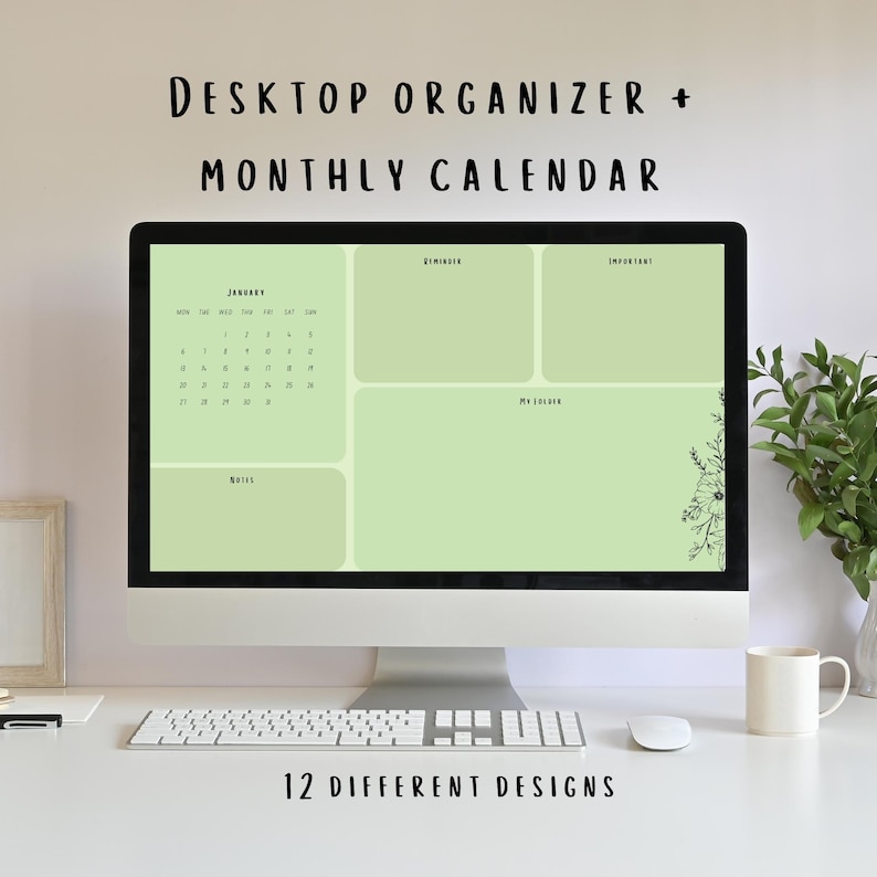 Desktop Wallpaper, Botanical Wallpaper, Monthly Calendar 2025, Fine ...
