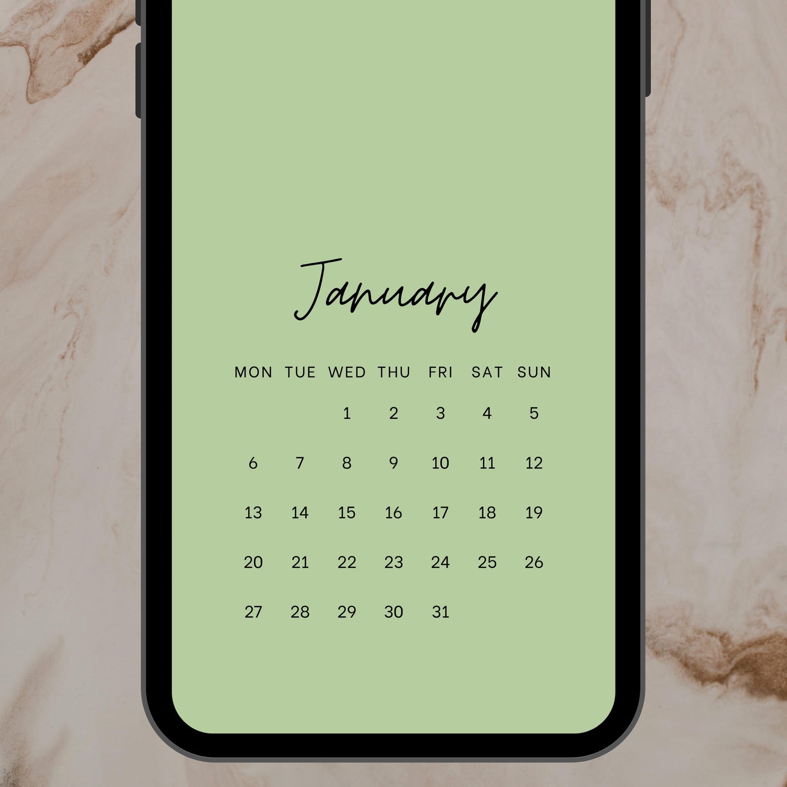 2025 Monthly Calendar for Phone -3 Background Collection Minimalistic ...