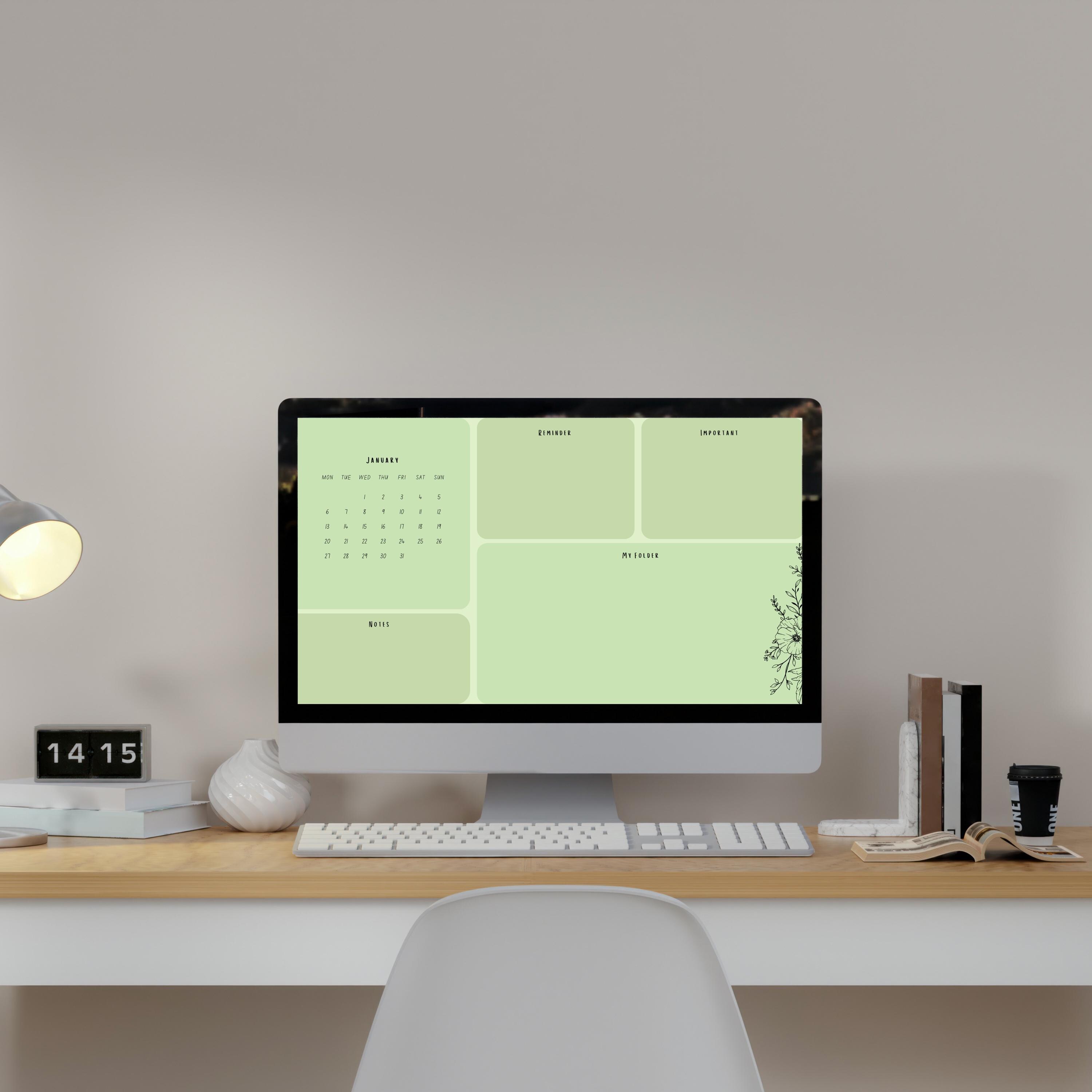 Desktop Wallpaper, Botanical Wallpaper, Monthly Calendar 2025, Fine ...