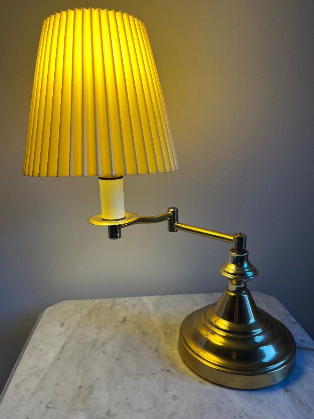 Vintage Brass Swing Arm Table Lamp. Bedside Lamp. Reading Table Lamp ...