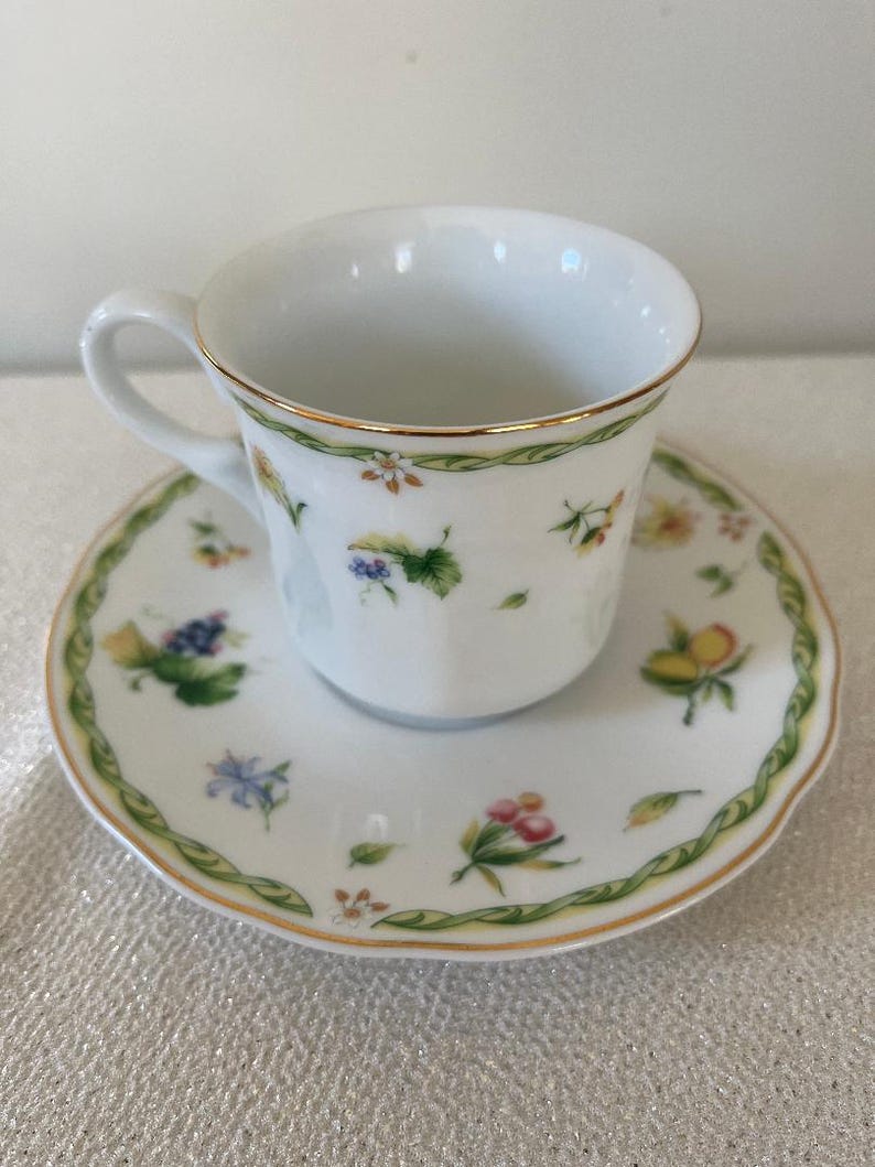 Vintage Giovanni Valentino Teacup and Sauser Set. Porcelain. Made in ...