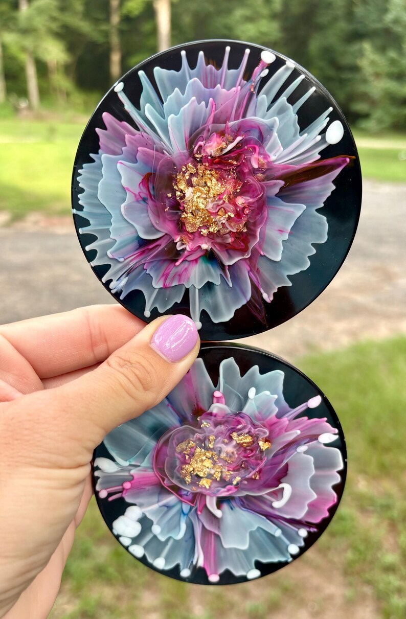 Resin Bloom Coasters (set of 2) - Etsy