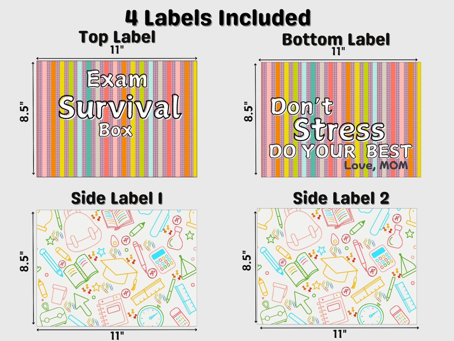 College Finals Week Care Package Labels Instant Download Printable Don ...
