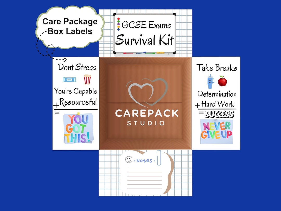 GCSE Exams Survival Kit Care Package Label, Instant Download Printable ...