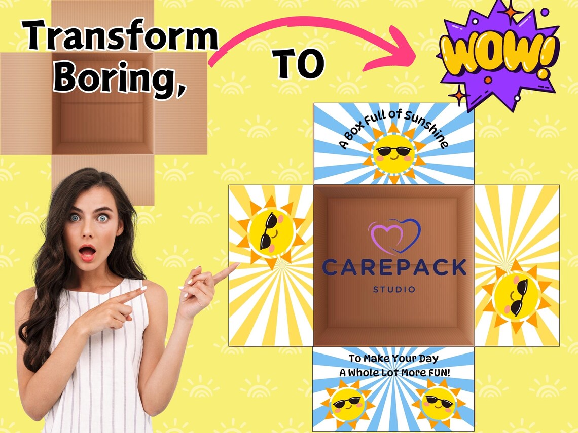 Care Package Label for Encouragement, Printable Decoration for Box ...