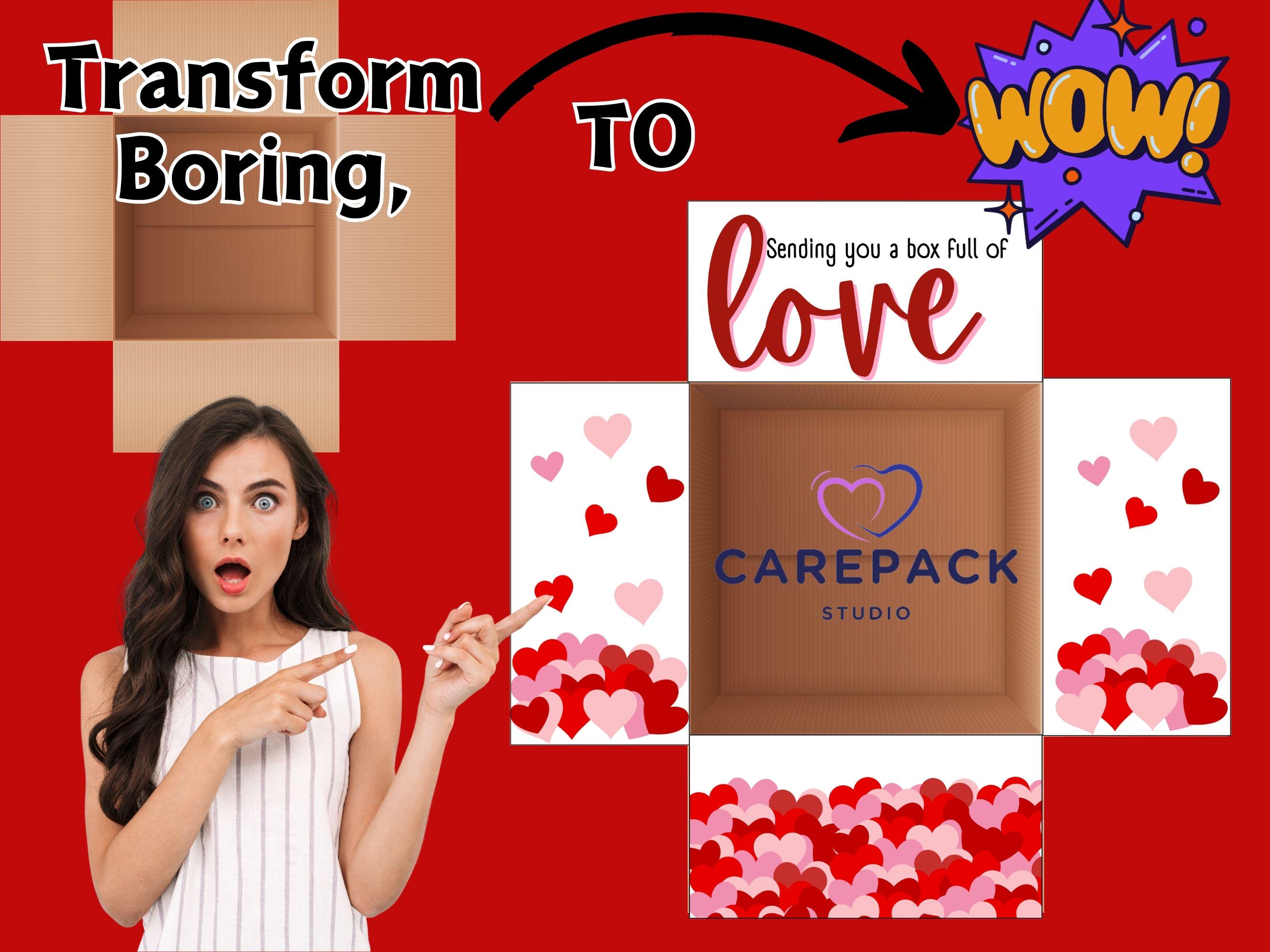 Love Care Package Labels Printable Box Flap College Student Valentine ...