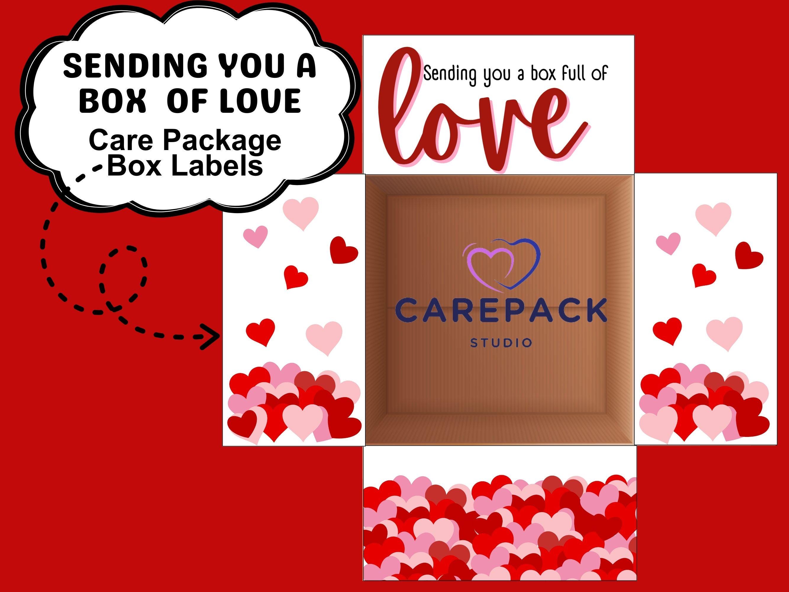 Love Care Package Labels Printable Box Flap College Student Valentine ...