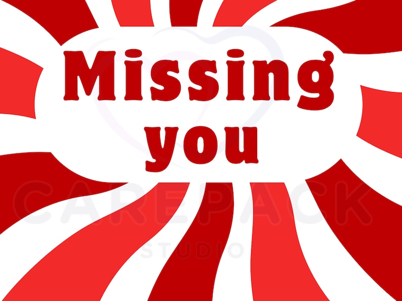 Missing You Al-red-y Care Package Box Labels All Red Theme Box Flap ...