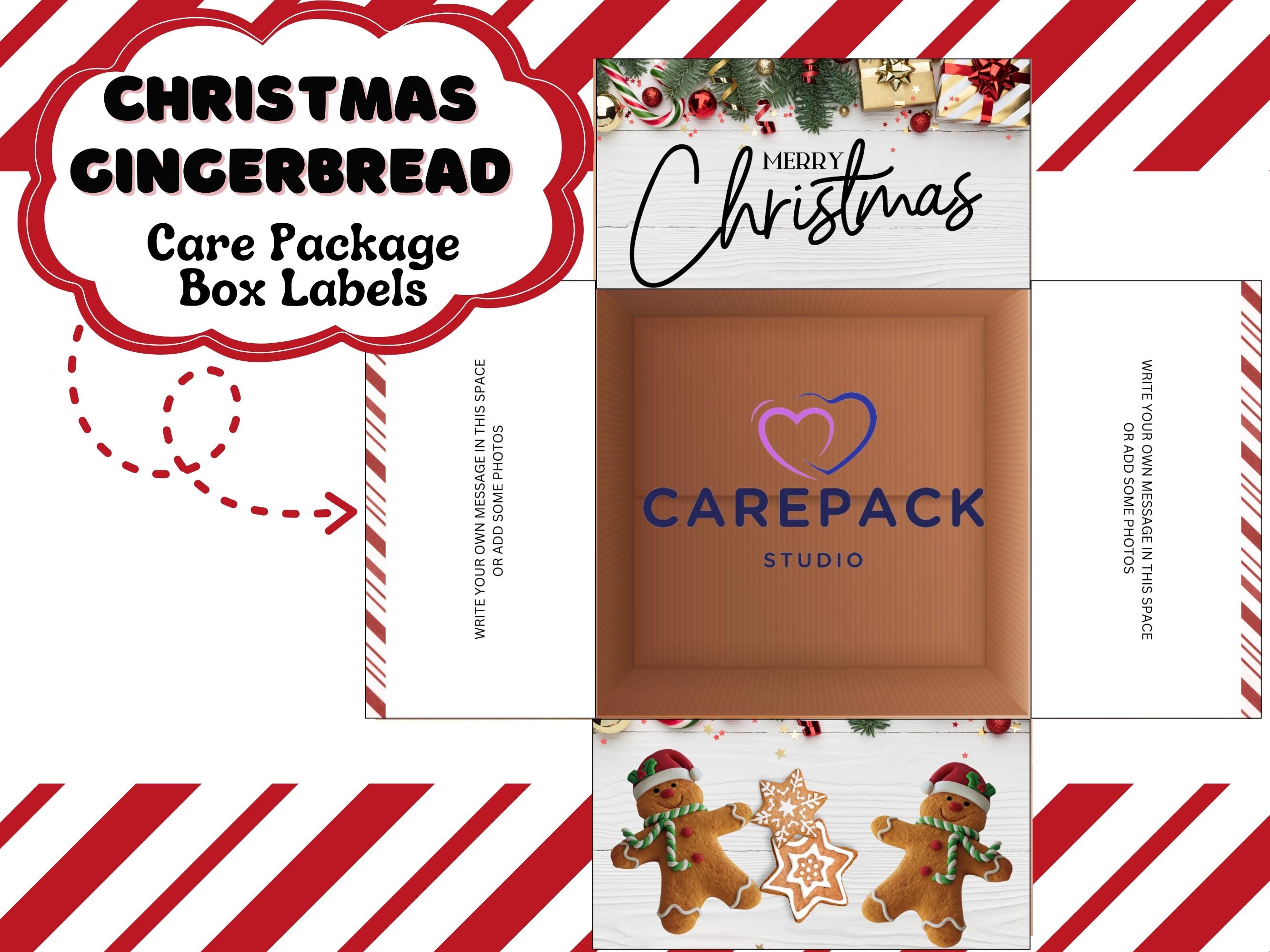 Christmas Gingerbread Cookie Care Package Labels, Printable Decoration ...