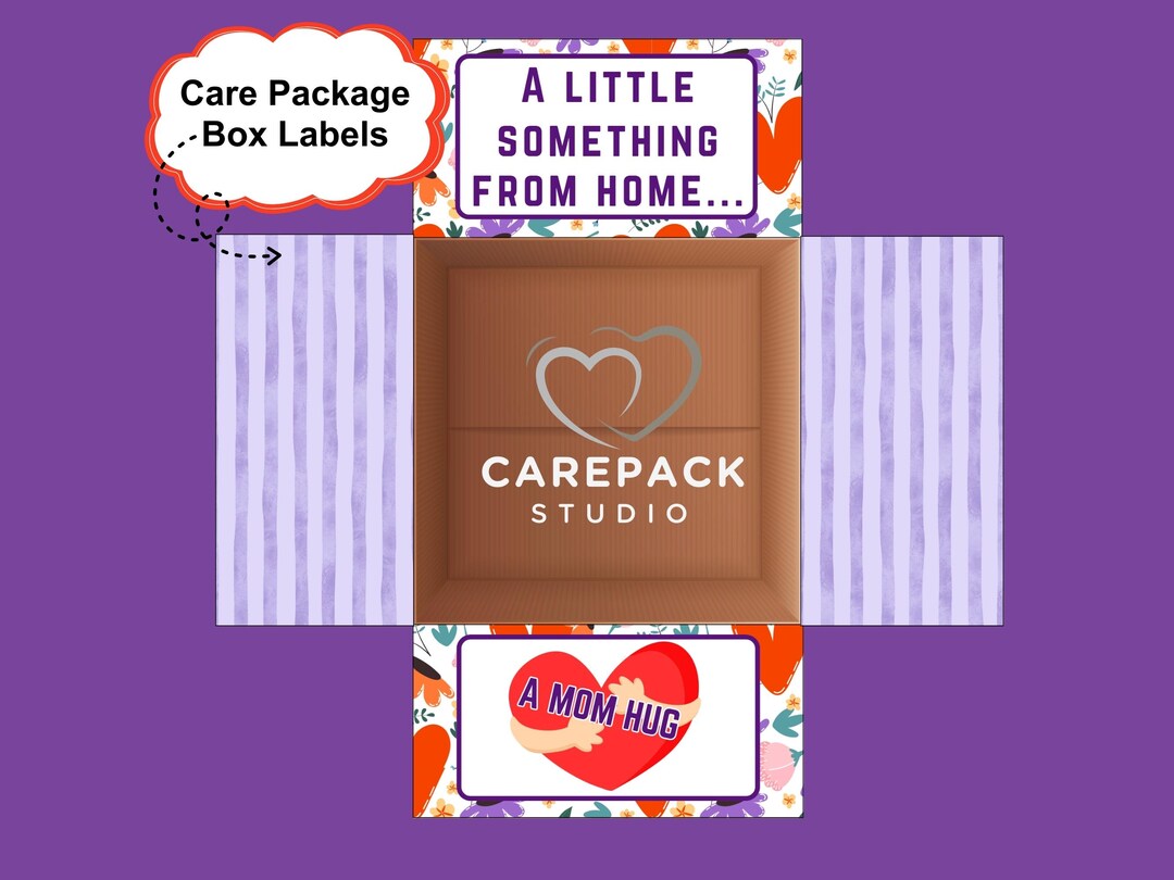 Mom Hug Care Package Labels Printable Download Decoration for Box Flaps ...