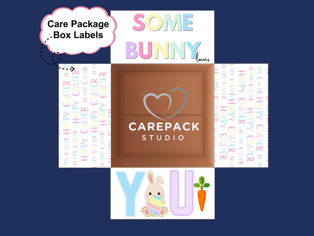 Easter Care Package Labels Printable Box Flap Labels Some Bunny Loves ...