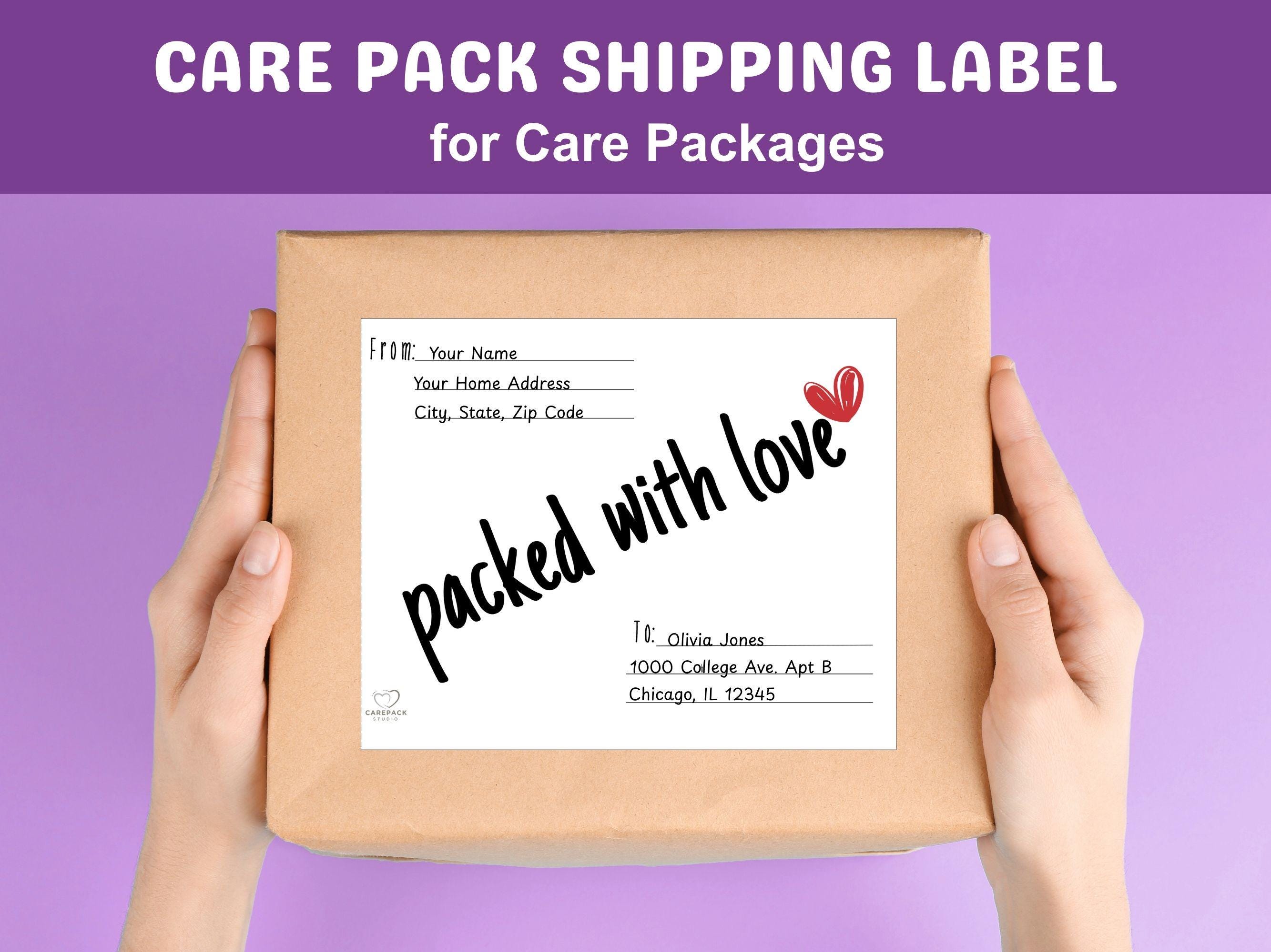 Printable Packed With Love Shipping Label for Care Package, Shipping ...