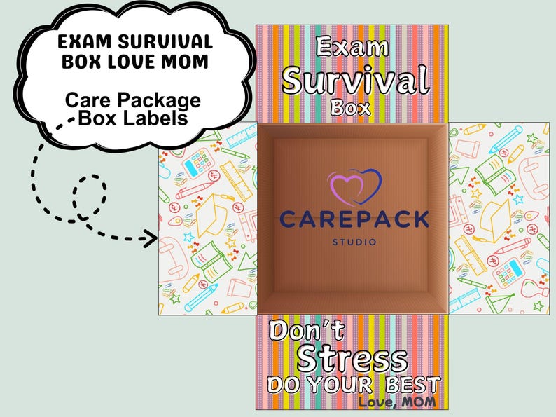 College Finals Week Care Package Labels Instant Download Printable Don ...