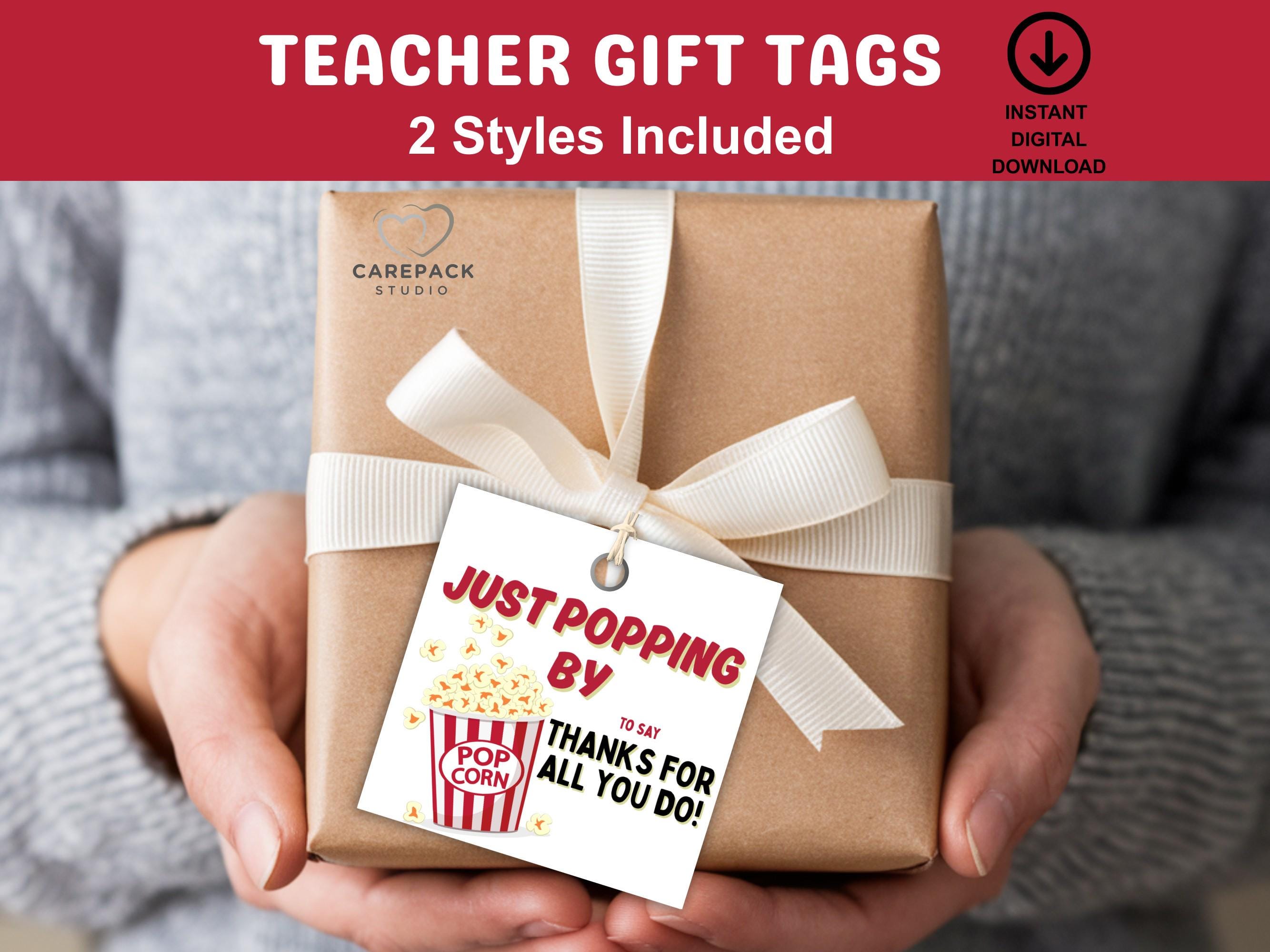 Just Popping by to Say Thanks for All You Do Gift Tag, Teacher ...