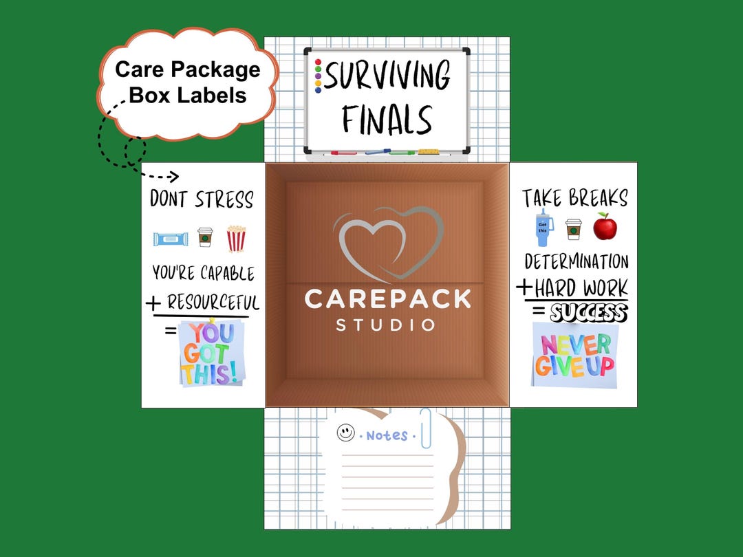 College Finals Week Care Package Labels Instant Download Printable ...